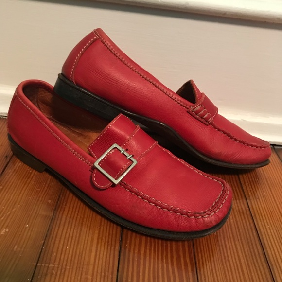 Donald J. Pliner | Shoes | Donald Pliner Red Leather Loafers | Poshmark